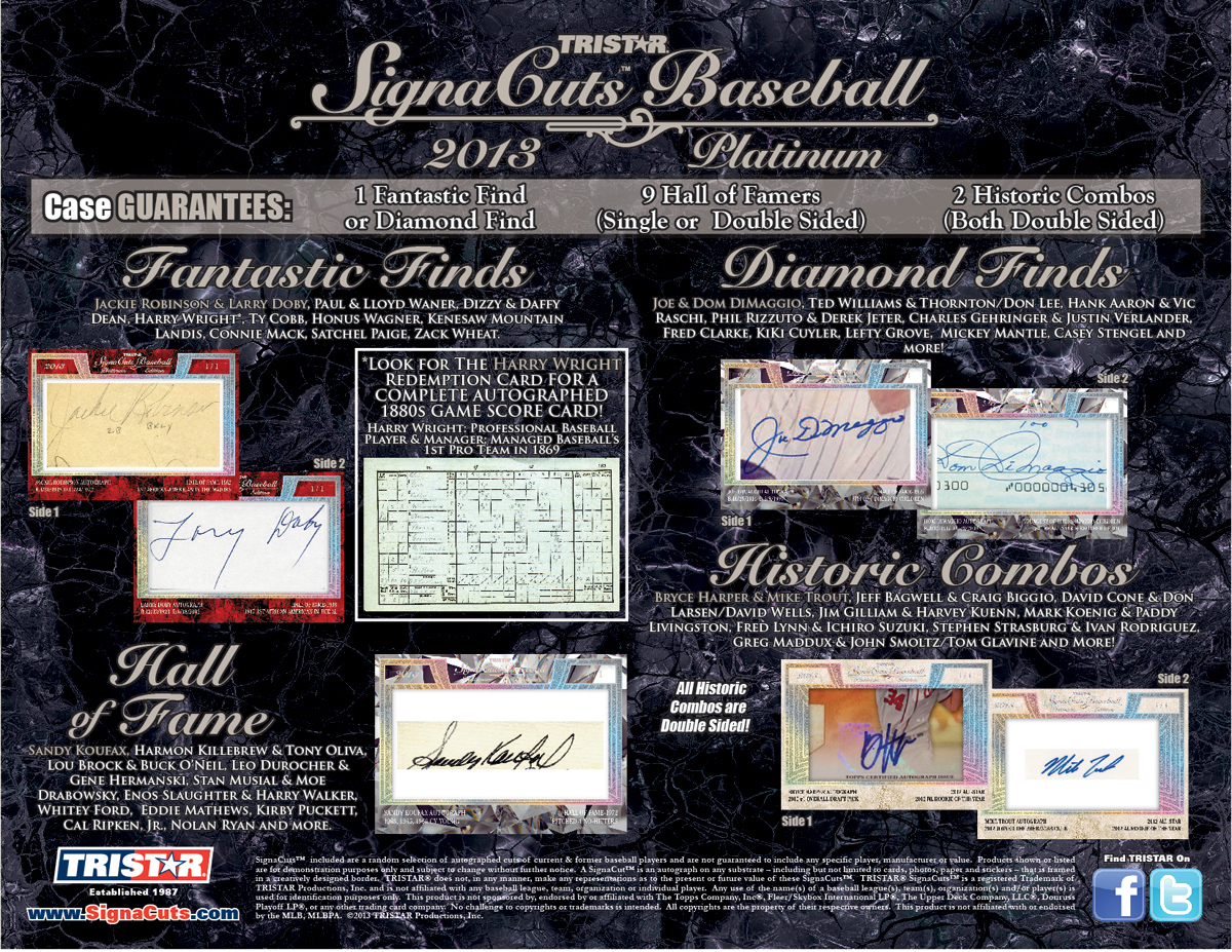TRISTAR Signa Cuts Baseball: Platinum Edition 2013